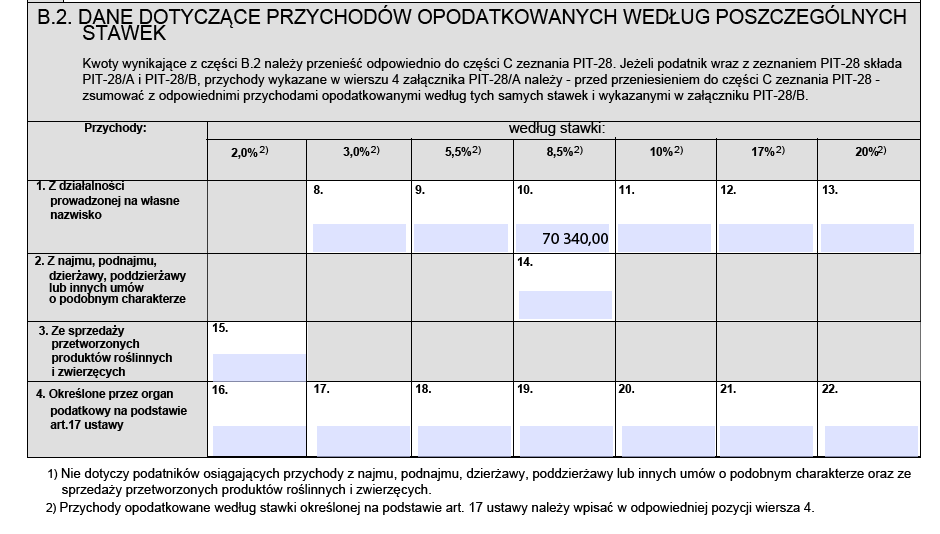 Przykładowe wypełnienie PIT-28 - blog inFakt