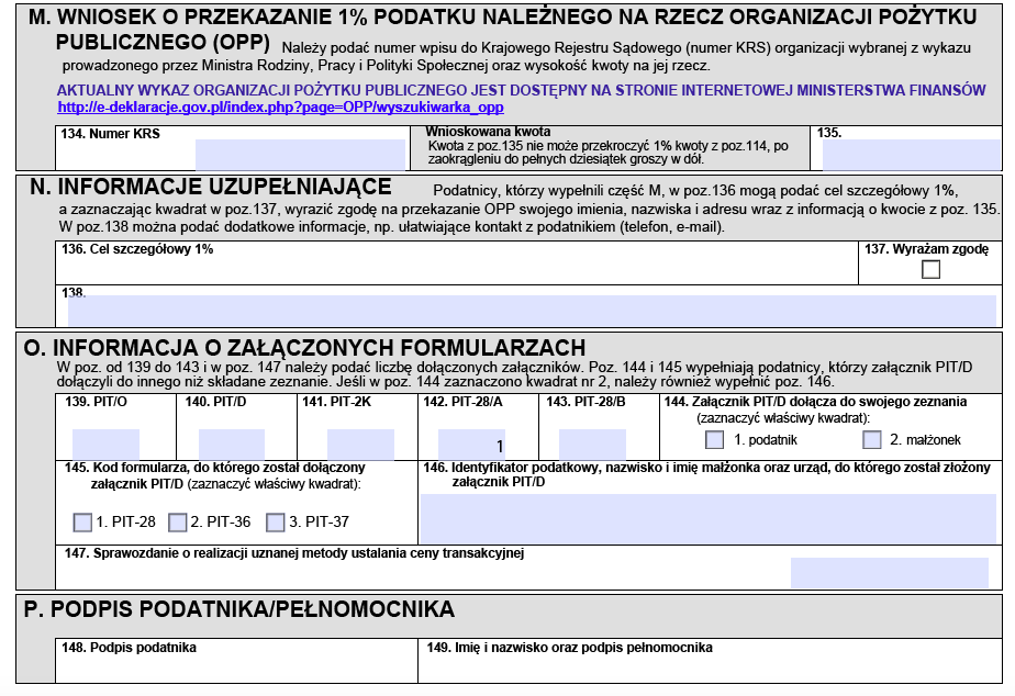 Przykładowe wypełnienie PIT-28 - blog inFakt