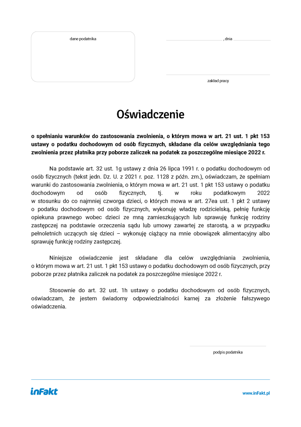 Archiwa Oświadczenie o spełnieniu wymagań zerowego PIT dla rodzin 4 ... Archiwa Oświadczenie o spełnieniu wymagań zerowego PIT dla rodzin 4 ...
