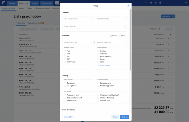 Nowa lista przychodów w aplikacji inFakt - blog inFakt Nowa lista przychodów w aplikacji inFakt - blog inFakt
